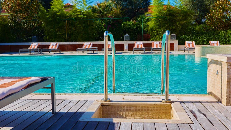 Public pool on a hot day stock image. Image of lane, blue - 65182095