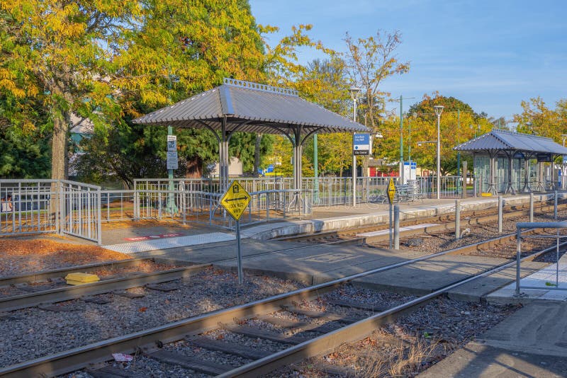 Public Railway Station in Gresham Oregon Stock Image - Image of outdoor ...