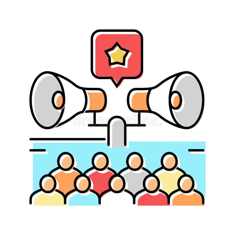 Public Relations Color Icon Vector Illustration Stock Vector ...