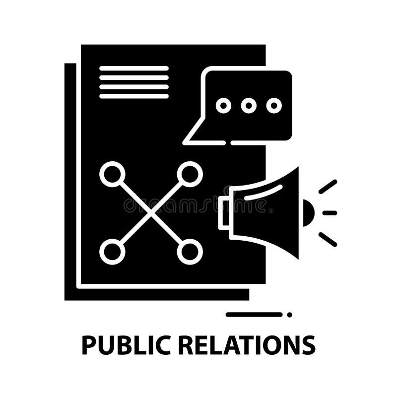 Public Relations Icon, Black Vector Sign with Editable Strokes, Concept ...