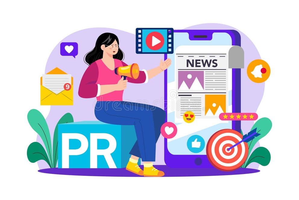 Public Relations Illustration Concept on White Background Stock Vector ...