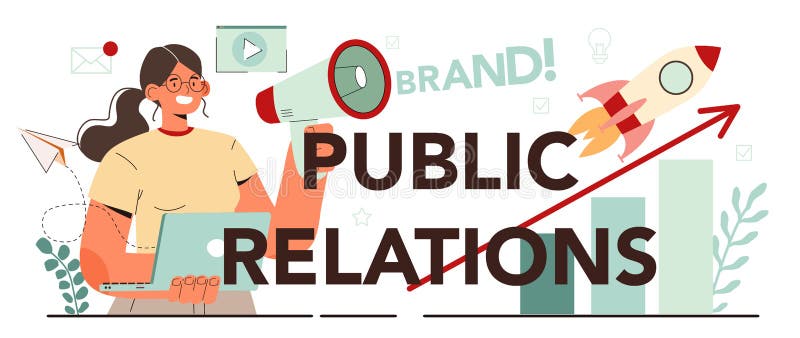Public Relations Typographic Header. Specialist Developing Commercial ...