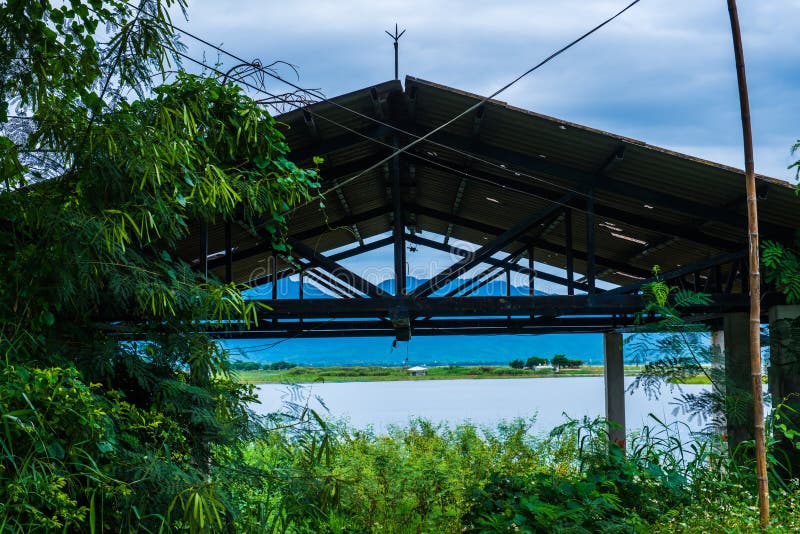 Public Rest House at Lakeside Stock Photo - Image of relax, truss ...