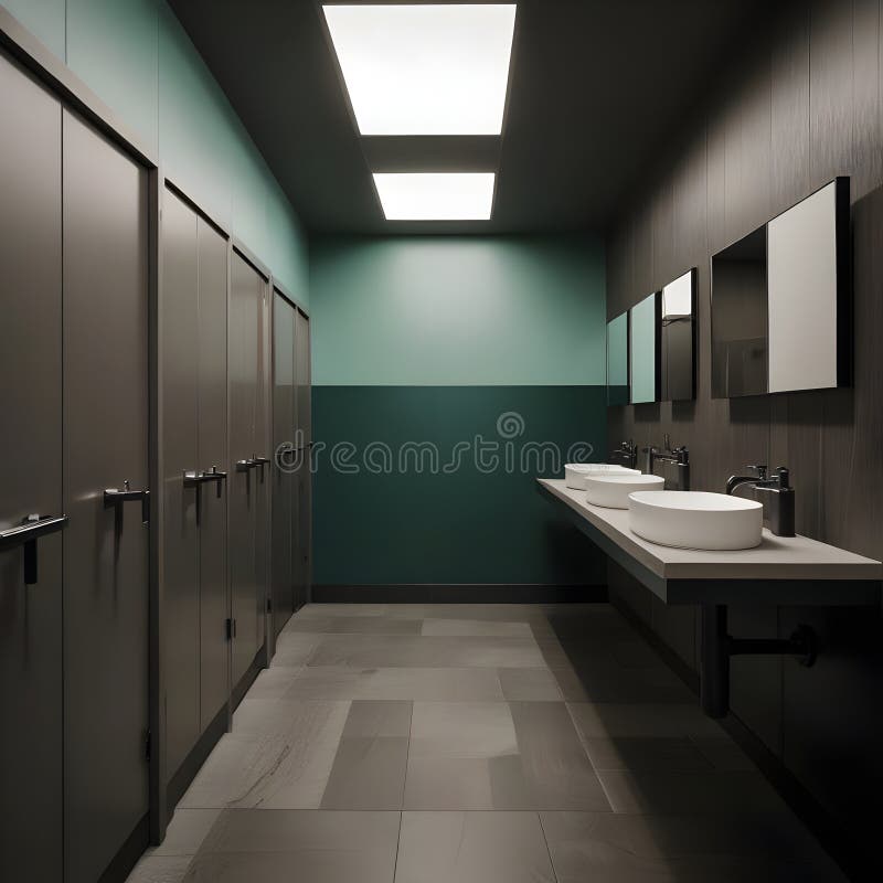 Public Restroom Showcasing Clean and Modern Facilities Stock Image ...