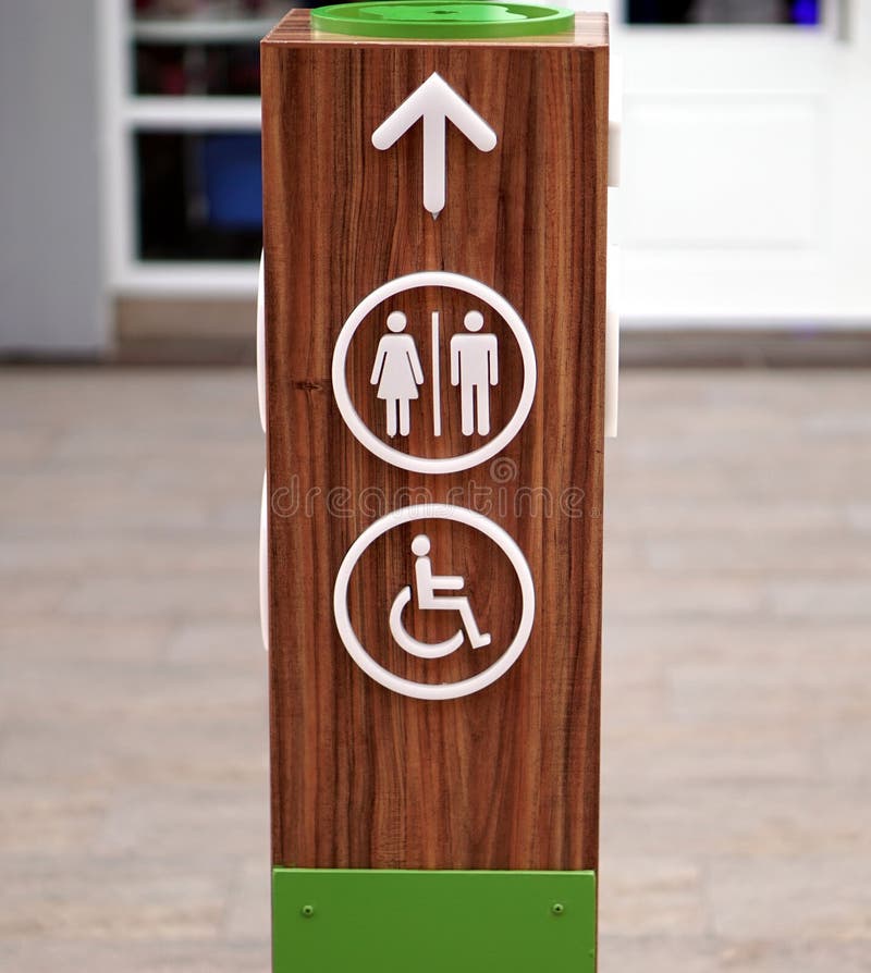 Public Restroom and Disabled Access Signs Stock Photo - Image of person ...