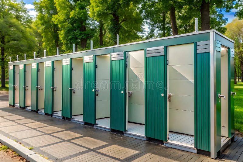 Public Restroom Facilities in an Urban Setting Stock Illustration ...