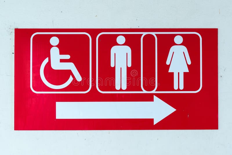 Public Restroom Signs with a Disabled Access Symbol. Stock Image ...