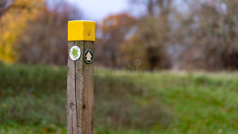 Public Right of Way Marked Post Stock Photo - Image of landscape ...