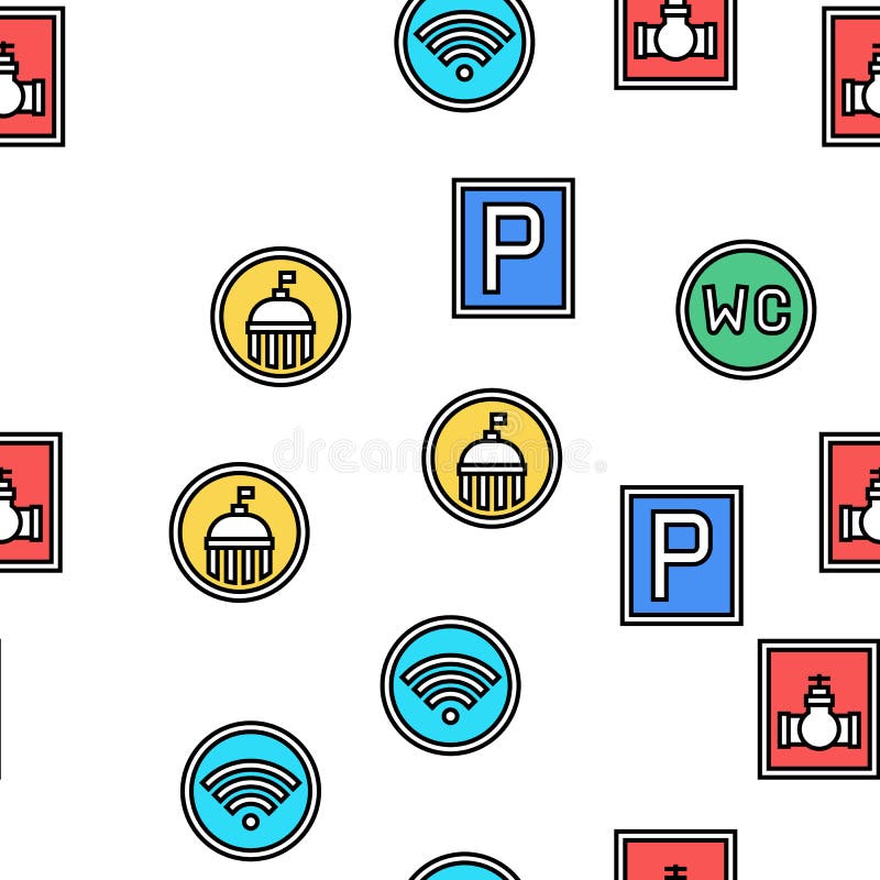Public Service Signs Vector Seamless Pattern Stock Vector ...
