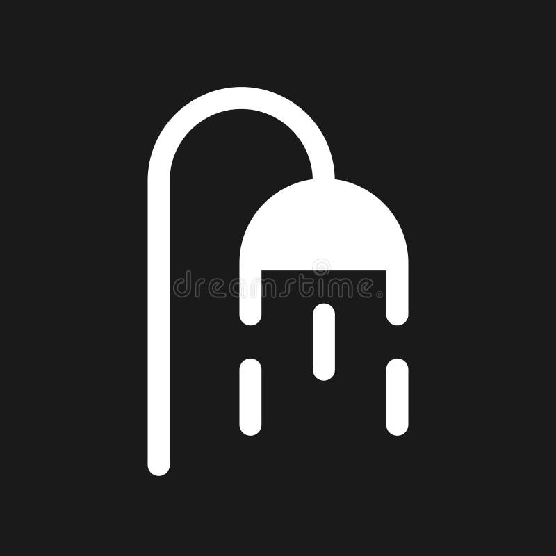 Public Shower Option Dark Mode Glyph Ui Icon Stock Vector ...