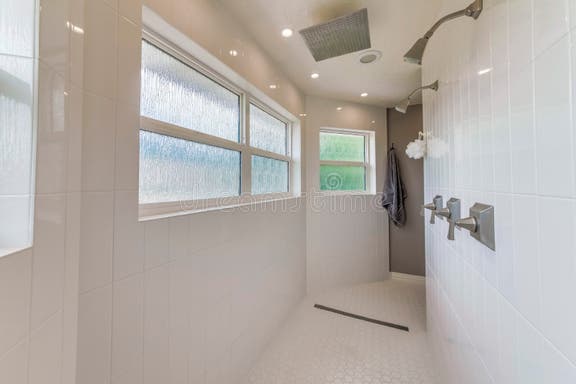 Public shower with windows stock photo. Image of shower - 262515082