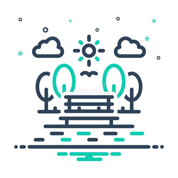 Mix Icon for Public Spaces, Public and Garth Stock Vector ...