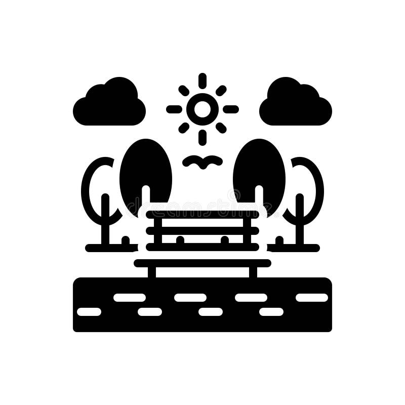 Black Solid Icon for Public Spaces, Public and Garden Stock Vector ...