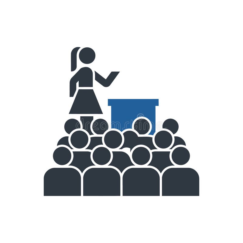Public Speaker Addressing Icon Stock Vector - Illustration of sign ...