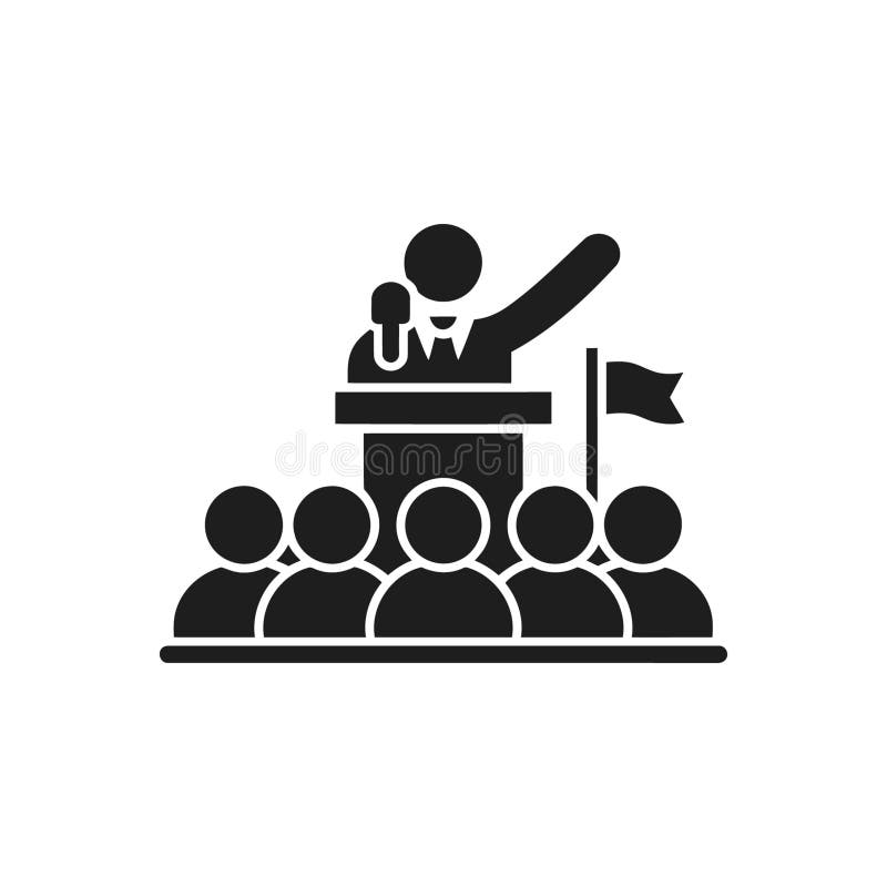 Public Speaker Addressing Icon Stock Vector - Illustration of sign ...