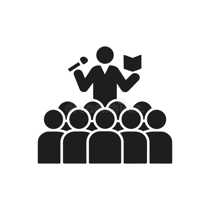 Public Speaker Presentation Icon Stock Vector - Illustration of lecture ...