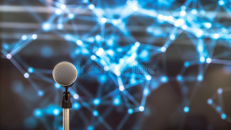 Public Speaking Backgrounds, Close-up the Microphone on Stand for ...