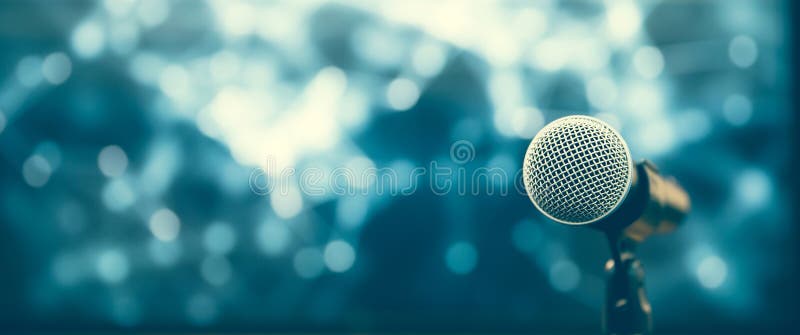 Public Speaking Backgrounds, Close-up The Microphone On Stand For ...