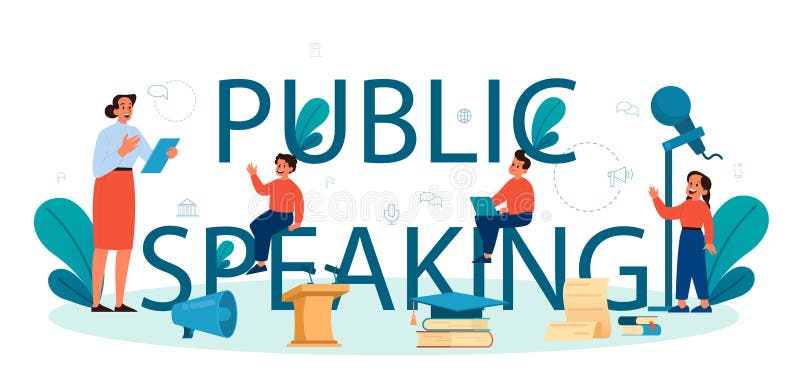 Public Speaking or Elocution School Class Typographic Header. Voice ...