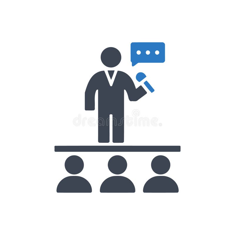 Public Speaking Icon stock illustration. Illustration of audience ...