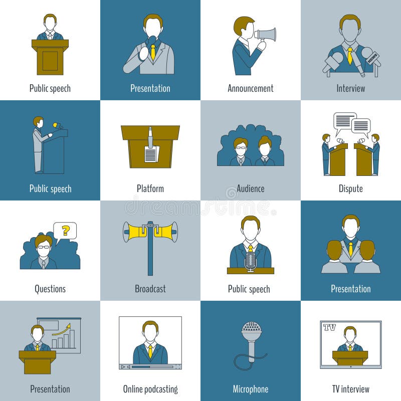 Speaking Icons. Talk or Talking Person Sign, Man with Open Mouth ...