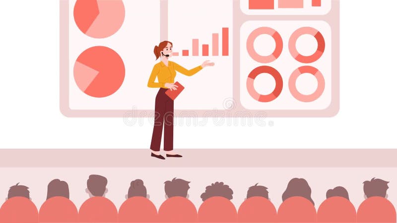 Public Speaking Skill, 4k Animation of Confident Businessman Speaking ...