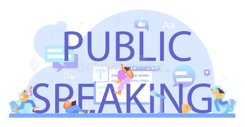 Public Speaking Typographic Header. Speechwriter or Journalist Stock ...