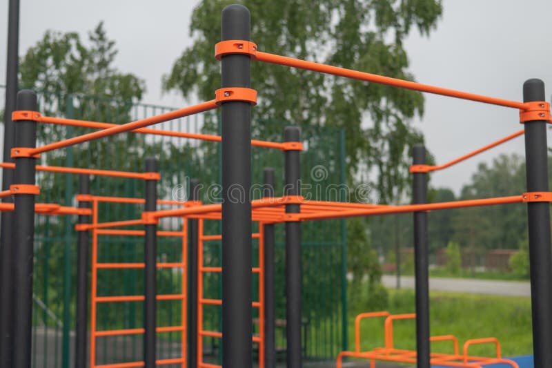 Public Sports Ground for Outdoor Workout. Stock Image - Image of hobby ...