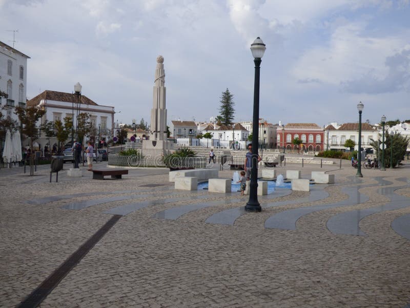 Square in Tavira, Portugal editorial stock photo. Image of travel ...