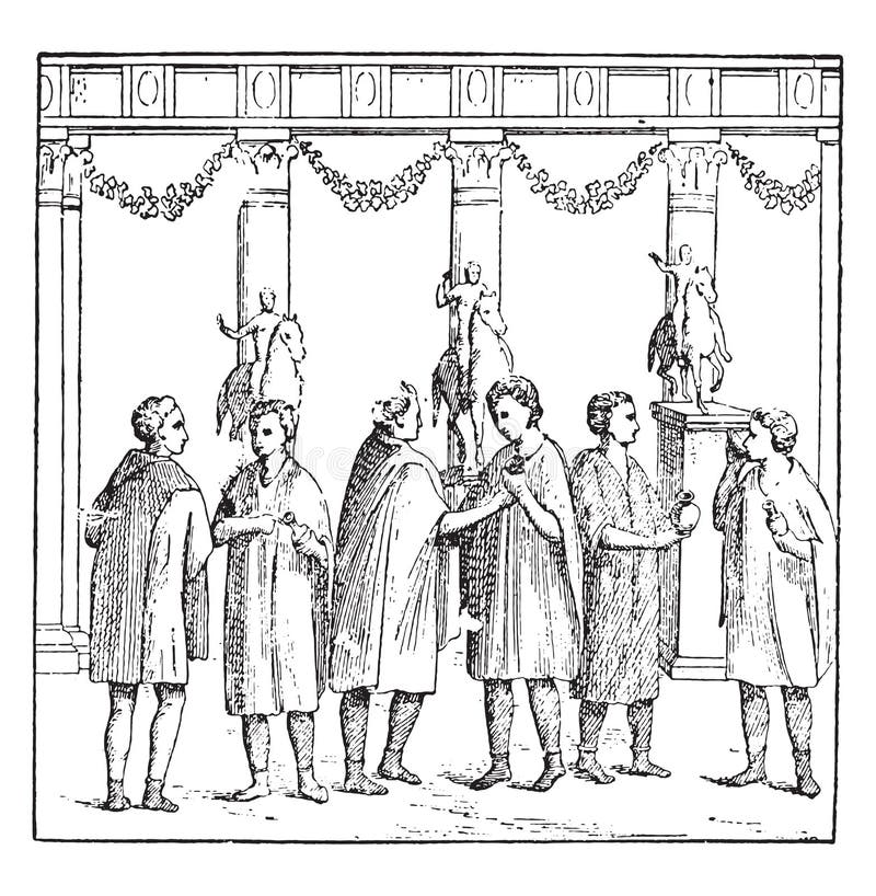 Public Square, Vintage Engraving Stock Vector - Illustration of meeting ...