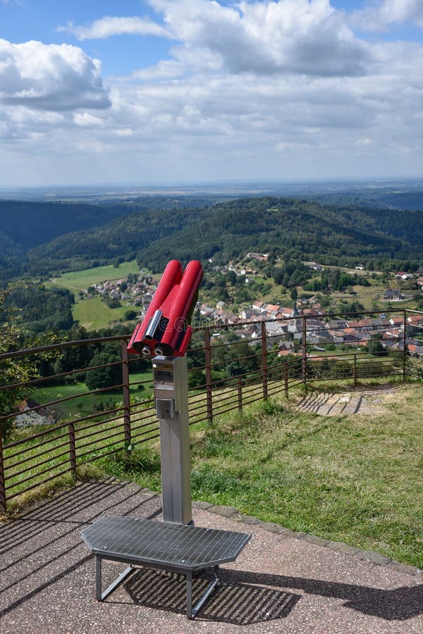 Public Telescope.Binoculars on a Viewing Platform, in Alsace, France ...
