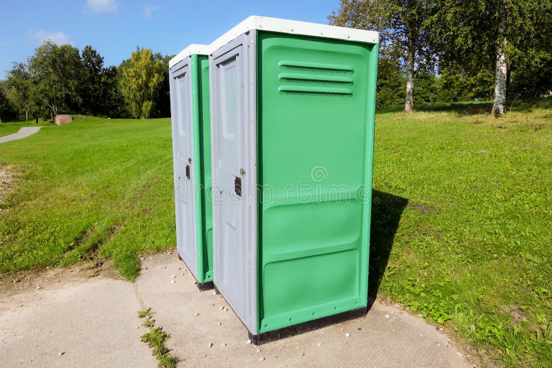 Public Toilet Outside in Park Stock Image - Image of park, service ...