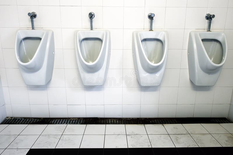 Public Gentlemen Toilet Restroom .white Ceramic Urinals for Men in the ...