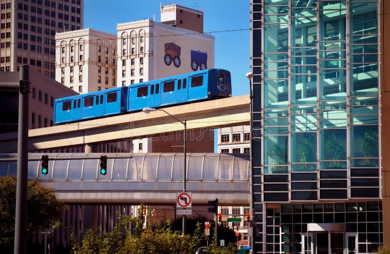 Monorail train in Detroit stock photo. Image of detroit - 9032366