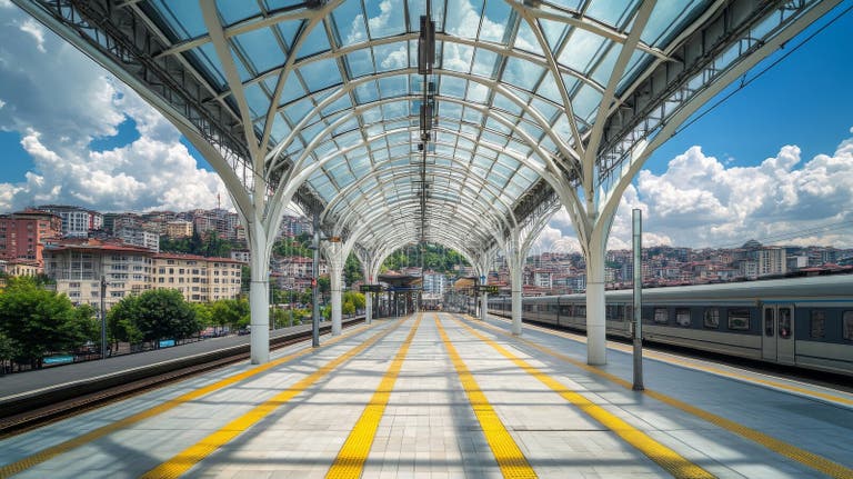 Public Transit Stops, Bus Terminals, and Railway Platforms Stock Image ...
