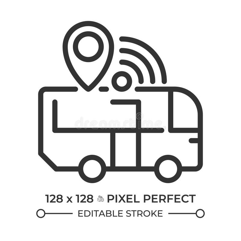 Public Transit Tracking Pixel Perfect Linear Icon Stock Vector ...
