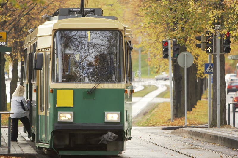 Public Transport. Buses at the Bus Stop. Urban Traffic in a German City ...