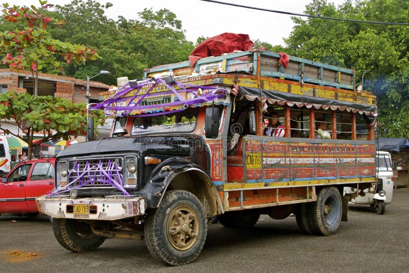 Public Transport, Colorful Bus, Colombia Editorial Photo - Image of ...