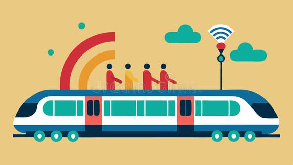 Public Transport Connectivity a Stylized Subway Train with Signal Waves ...