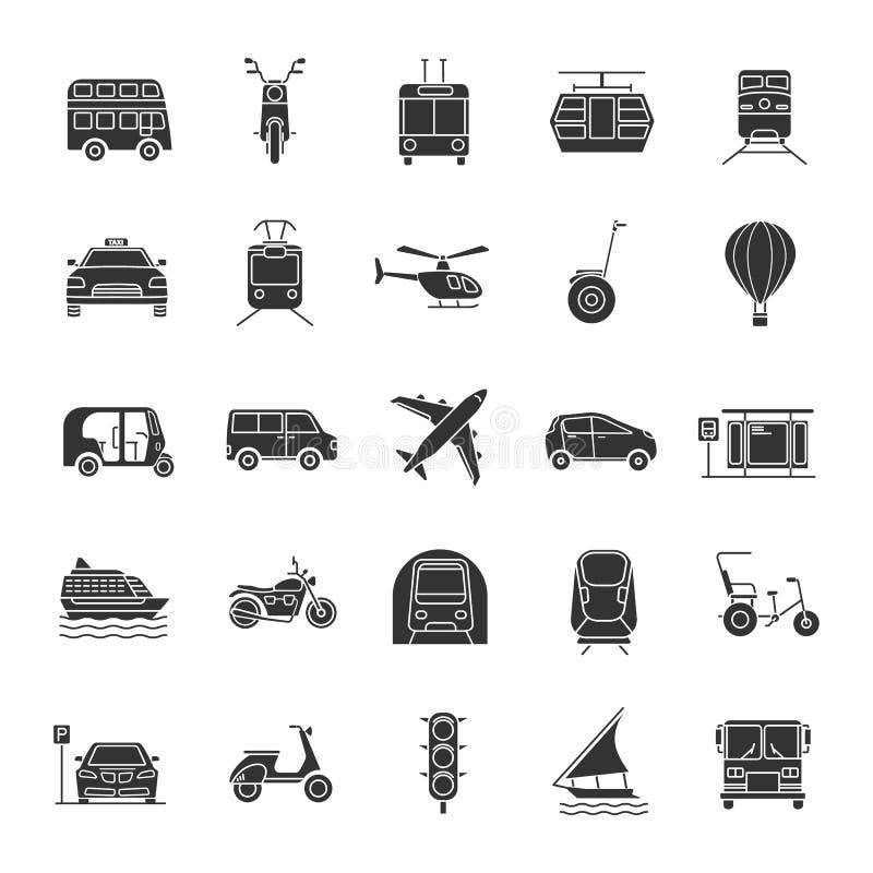 Public Transport Glyph Icons Set Stock Vector - Illustration of mass ... Public Transport Glyph Icons Set Stock Vector - Illustration of mass ...