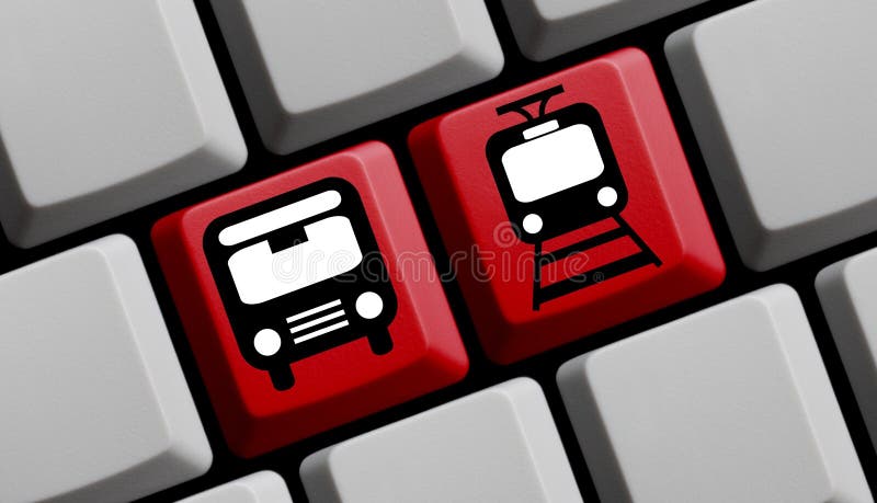 Public Transport - Red Computer Keyboard 3d Illustration Stock ...