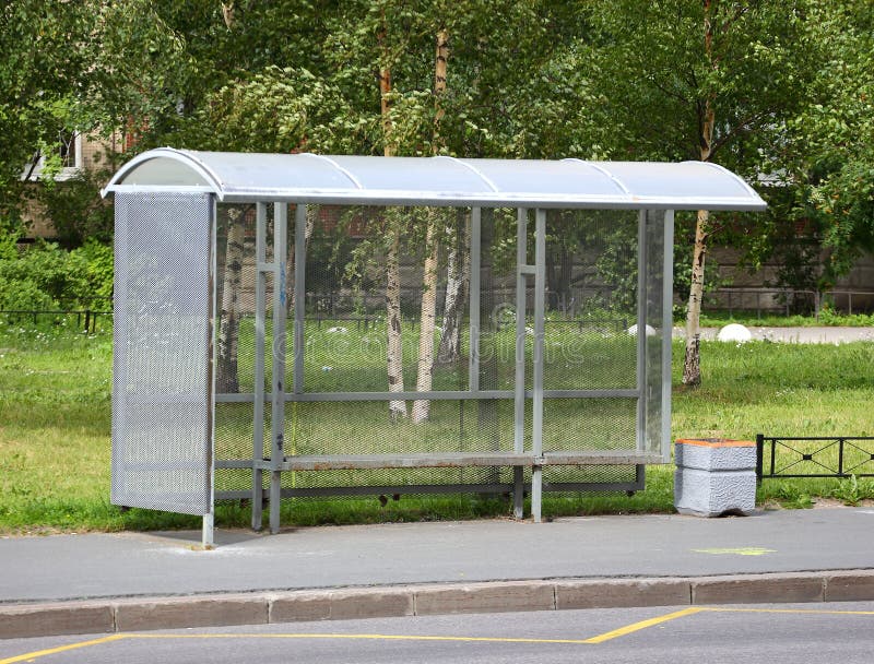 Public Transport Stop on the City Street Stock Photo - Image of area ...