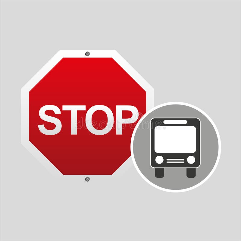 Public Transport Stop Road Sign Design Stock Vector - Illustration of ...