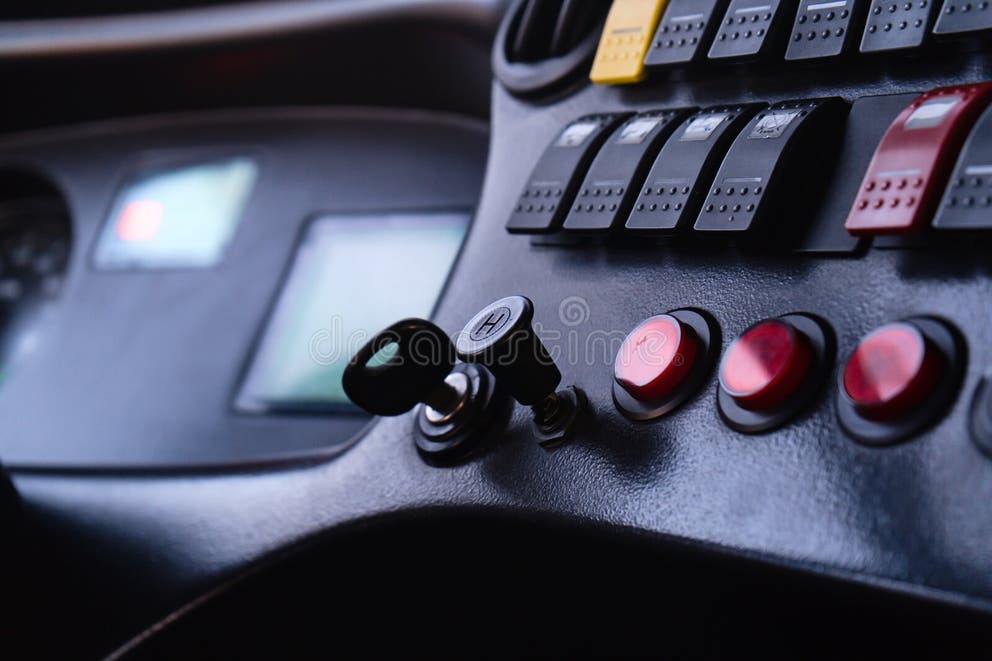 Public Transport Vehicle Control Panel with Gear Shift Stock Image ...
