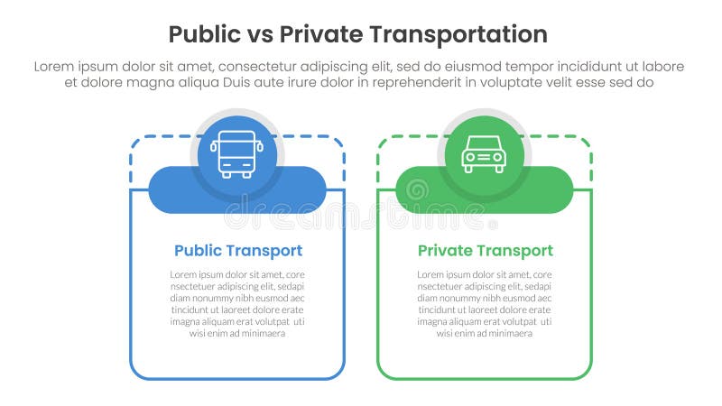 Public Transport Vs Personal Vehicle Comparison Concept for Infographic ...