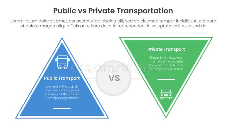 Public Transport Vs Personal Vehicle Comparison Concept for Infographic ...