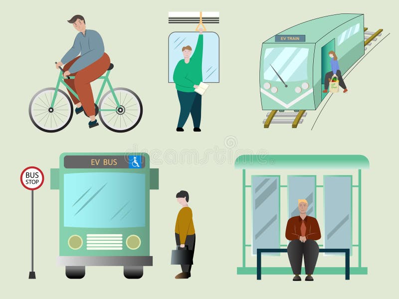 Public Transport , World Environment Day Stock Illustration ...