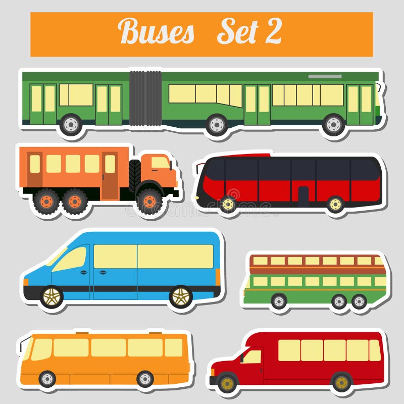 Public Transportation, Buses. Set Elements Infographics Stock Vector ...