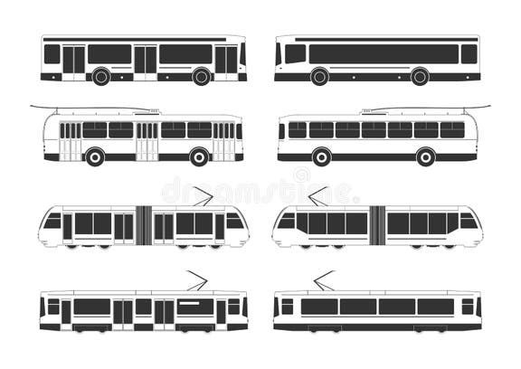 Public Transportation Collection Stock Vector - Illustration of ...