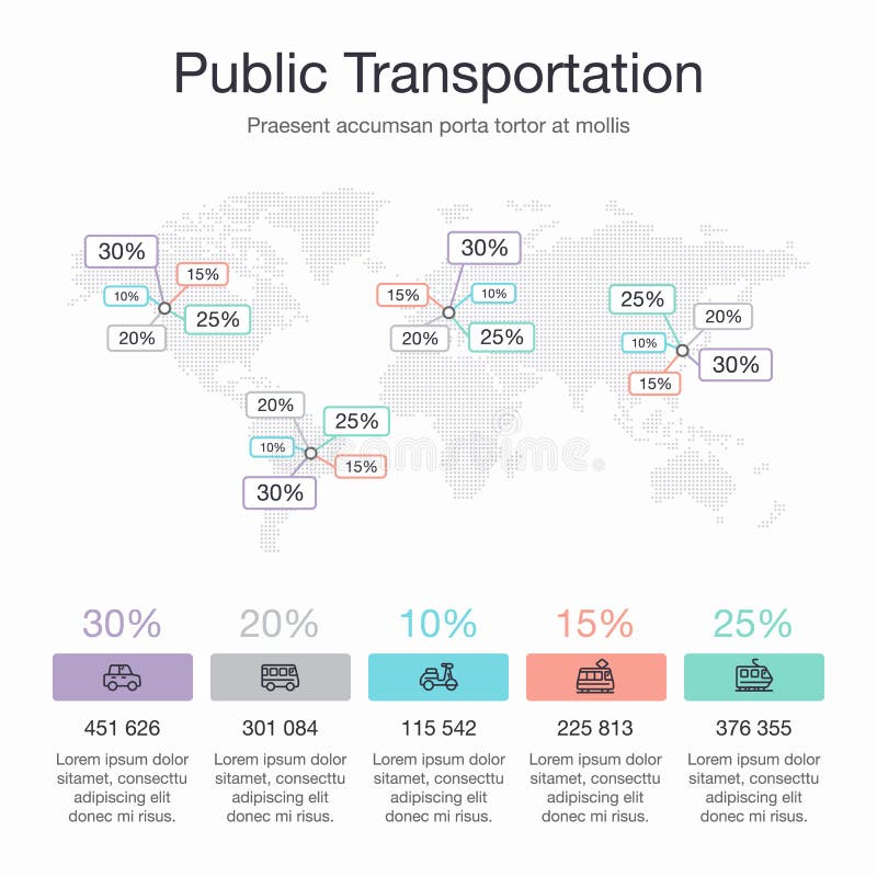 Public Transportation Infographic Stock Vector - Illustration of ...
